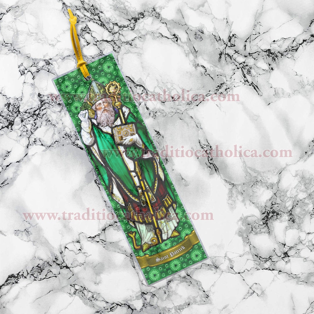 Saint Patrick CLEAR See-through Laminated Bible Scripture Bookmark. - Etsy