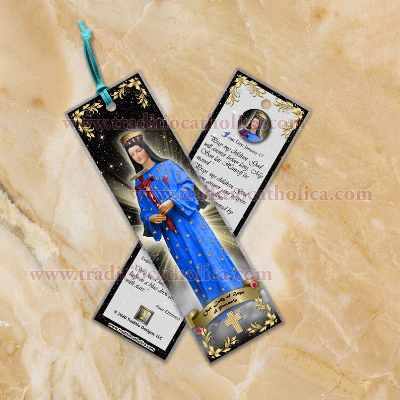 Our Lady of Hope of Pontmain, France Laminated Bible Scripture Bookmark ...