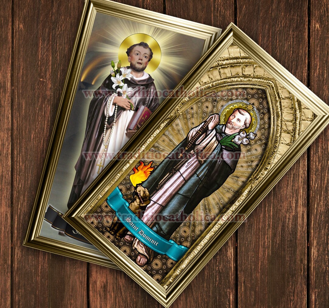 Saint St. Dominic, Hound of the Lord Handcrafted Framed Prints. 7x14 ...