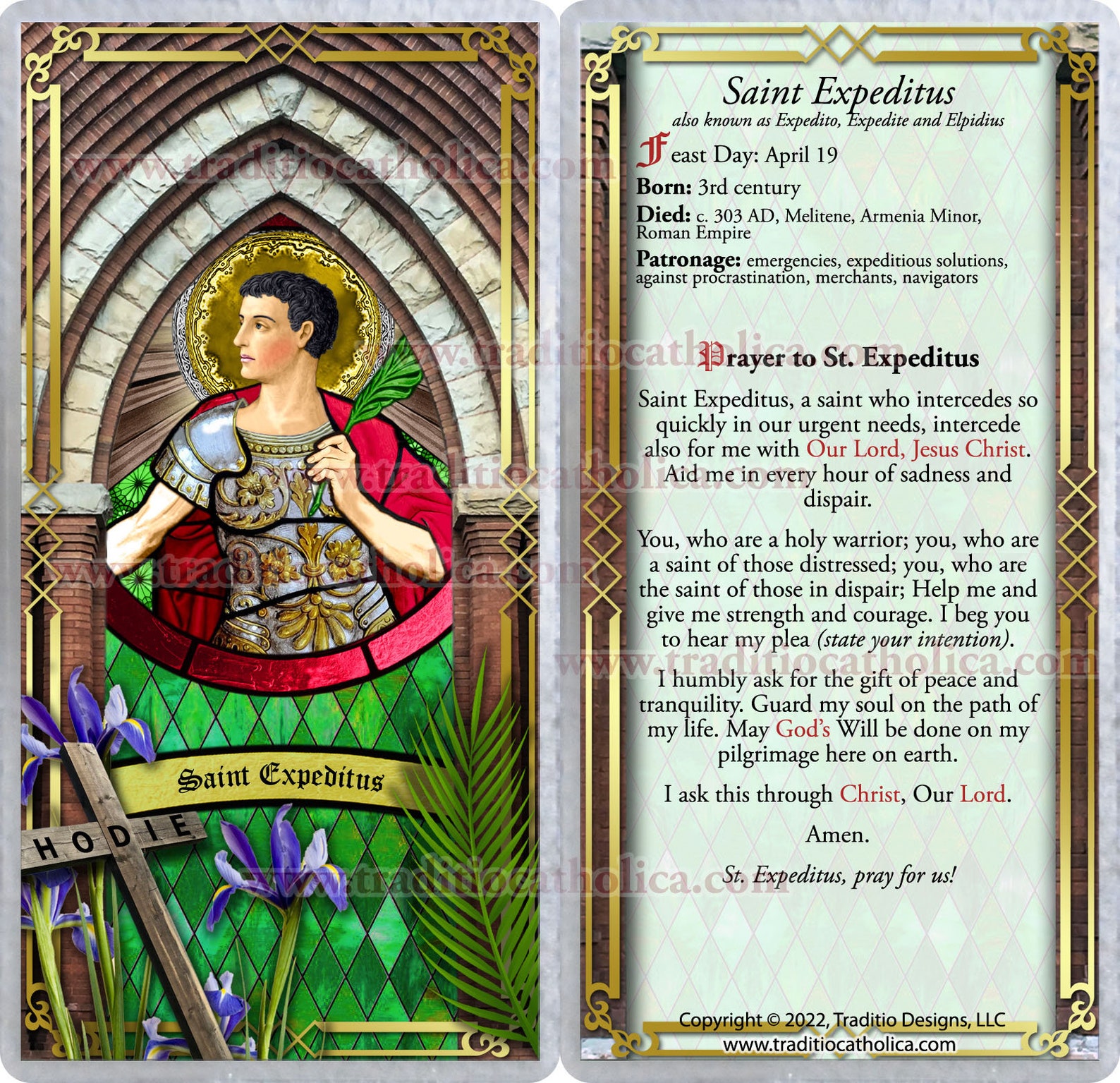 Saint Expeditus, Patron of Emergencies and Fast Solutions Laminated ...