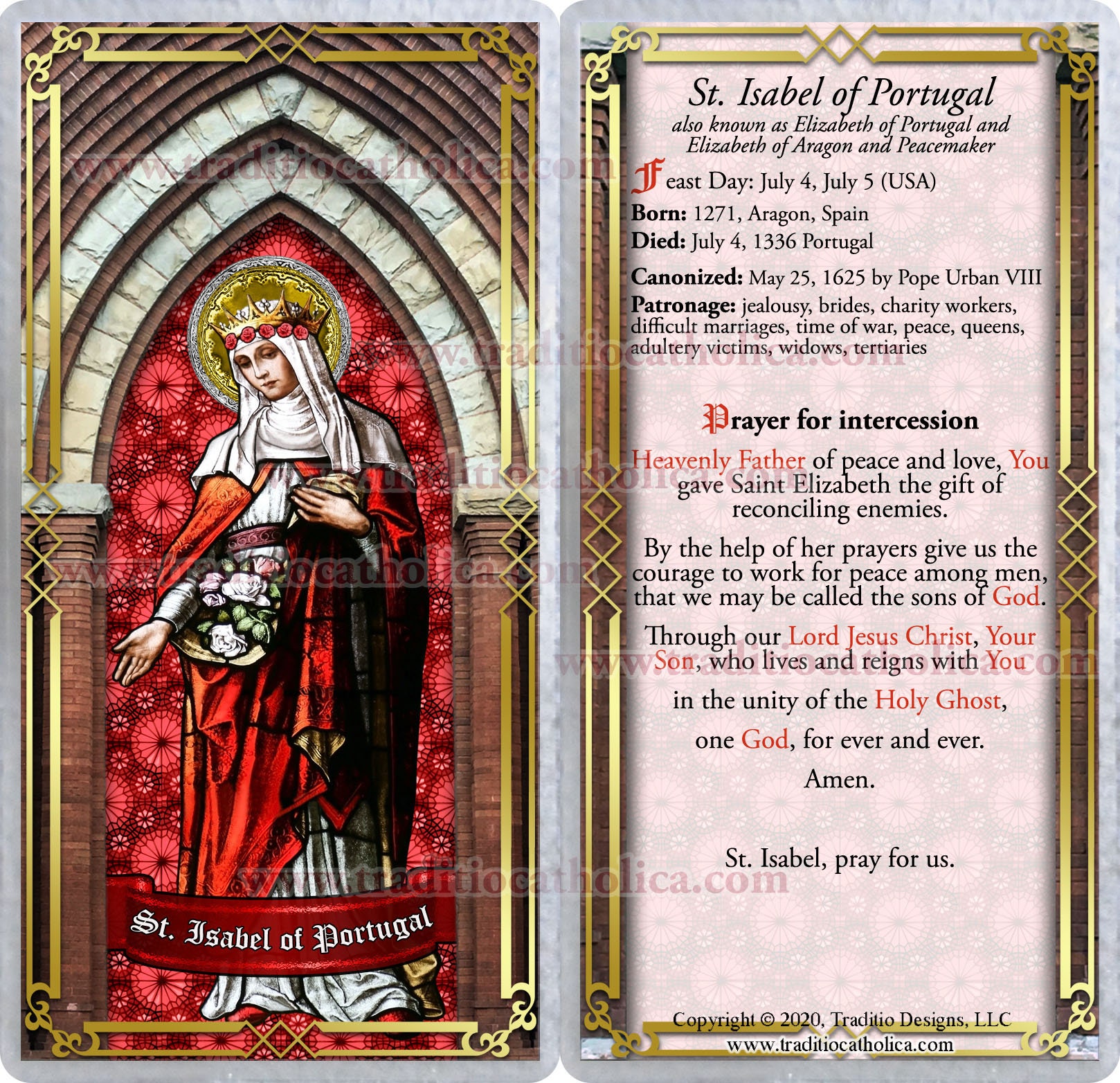 Saint Isabel of Portugal Patron of Difficult Marriages - Etsy