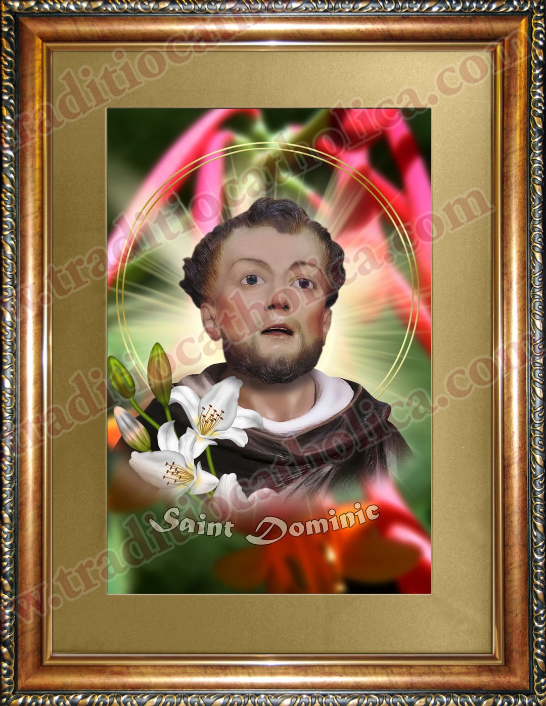 Saint Dominic Handcrafted and Matted Framed Print. 13x19 Size. St ...