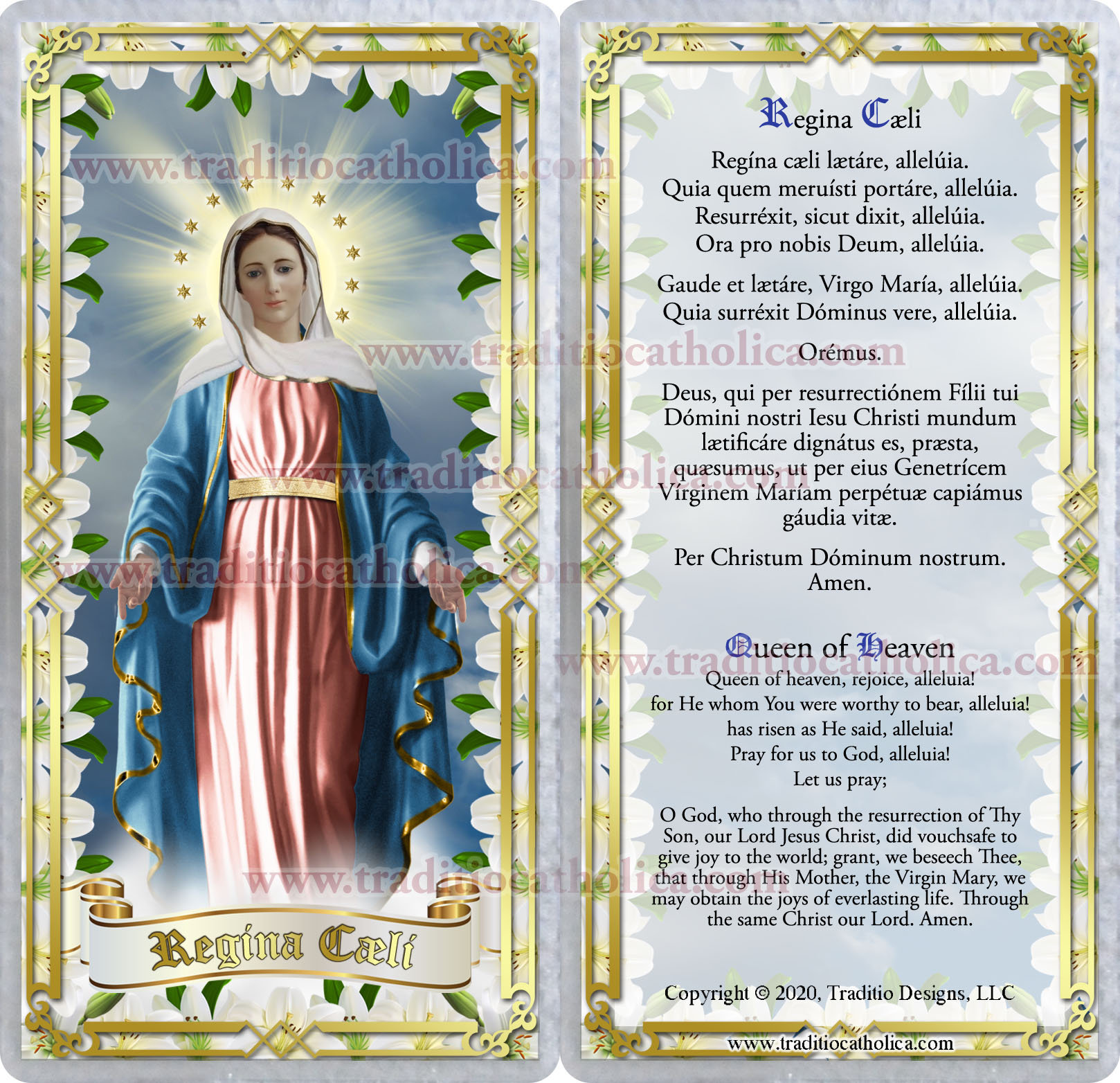 Four Marian Antiphons Four Marian Chants Holy Prayer Card - Etsy