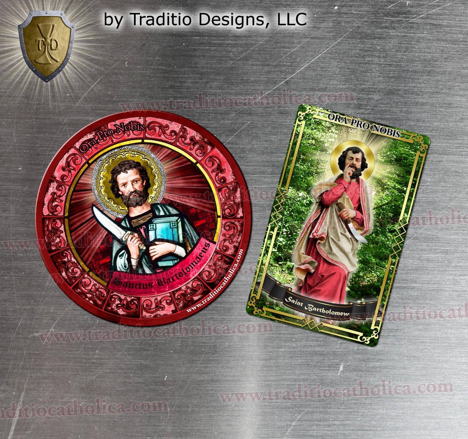Saint Bartholomew Nathanael the Apostle Stained Glass Round 4 Inch ...