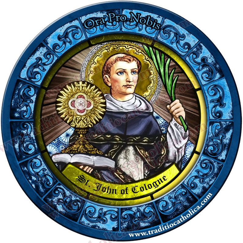 Saint John of Cologne Stained Glass Round 4 Inch Refrigerator - Etsy