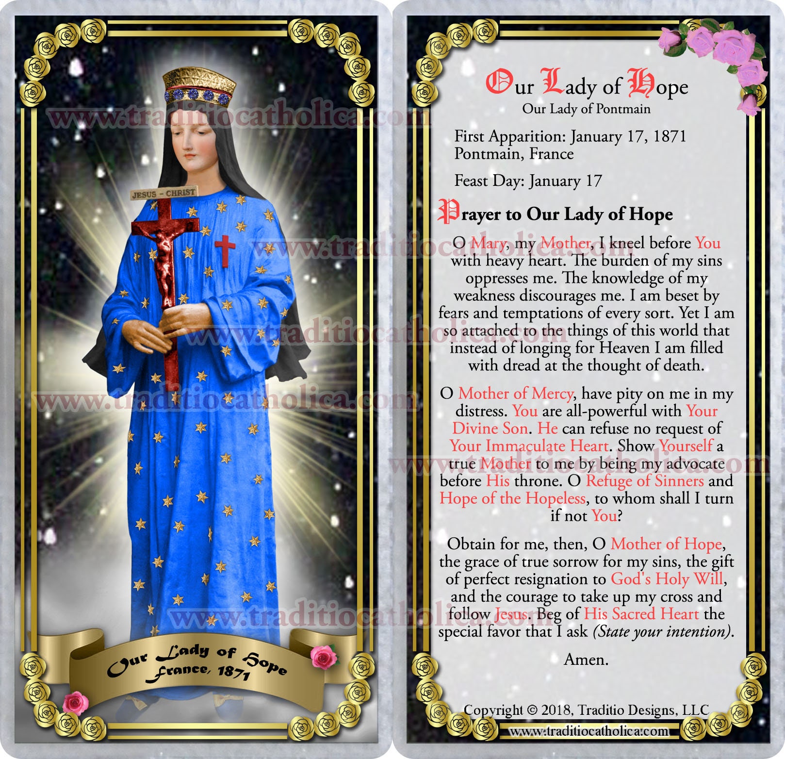 Our Lady of Hope of Pontmain France Laminated Holy Prayer - Etsy UK