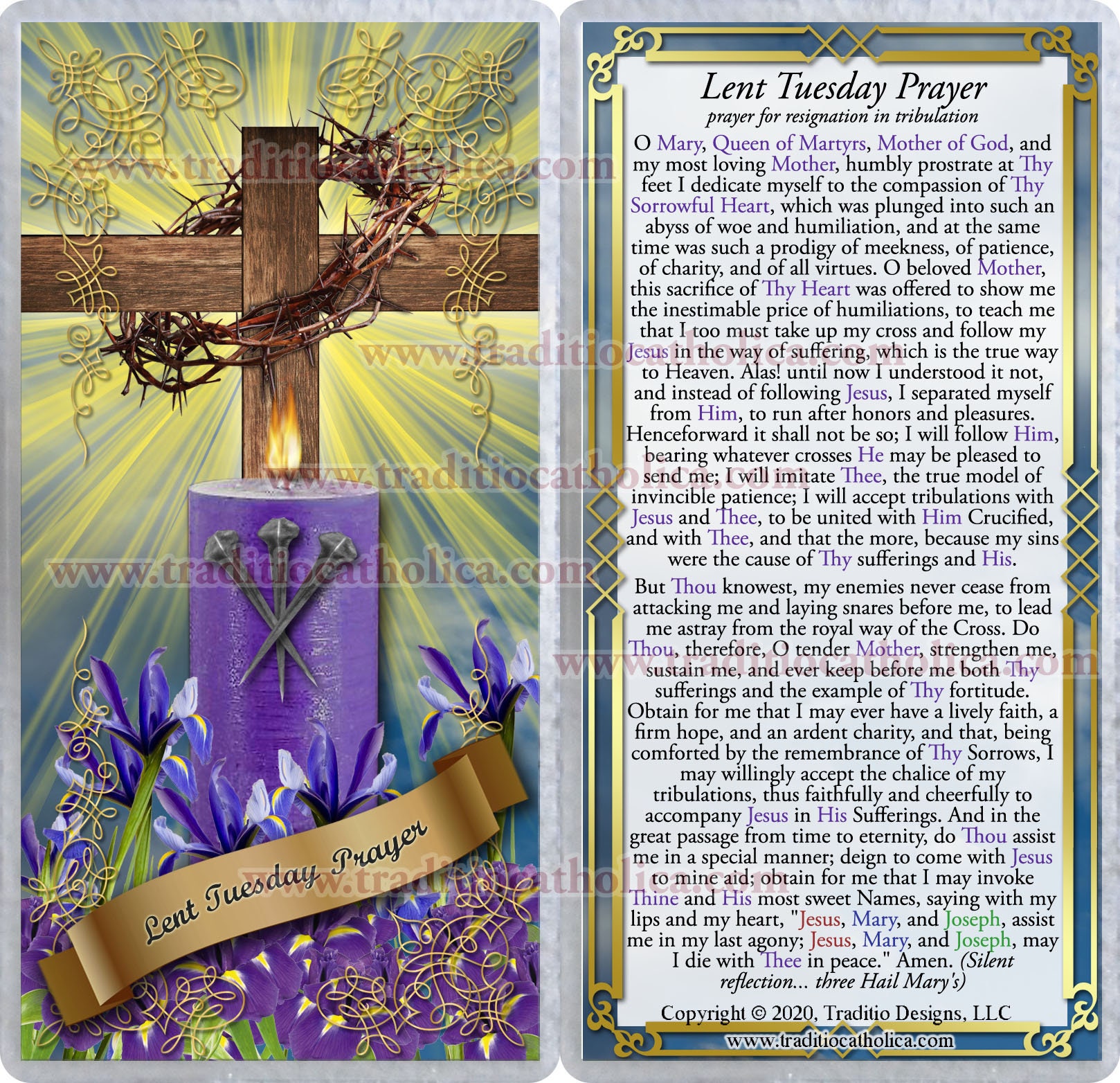 Lent daily prayers laminated holy cards. Entire gift set is | Etsy