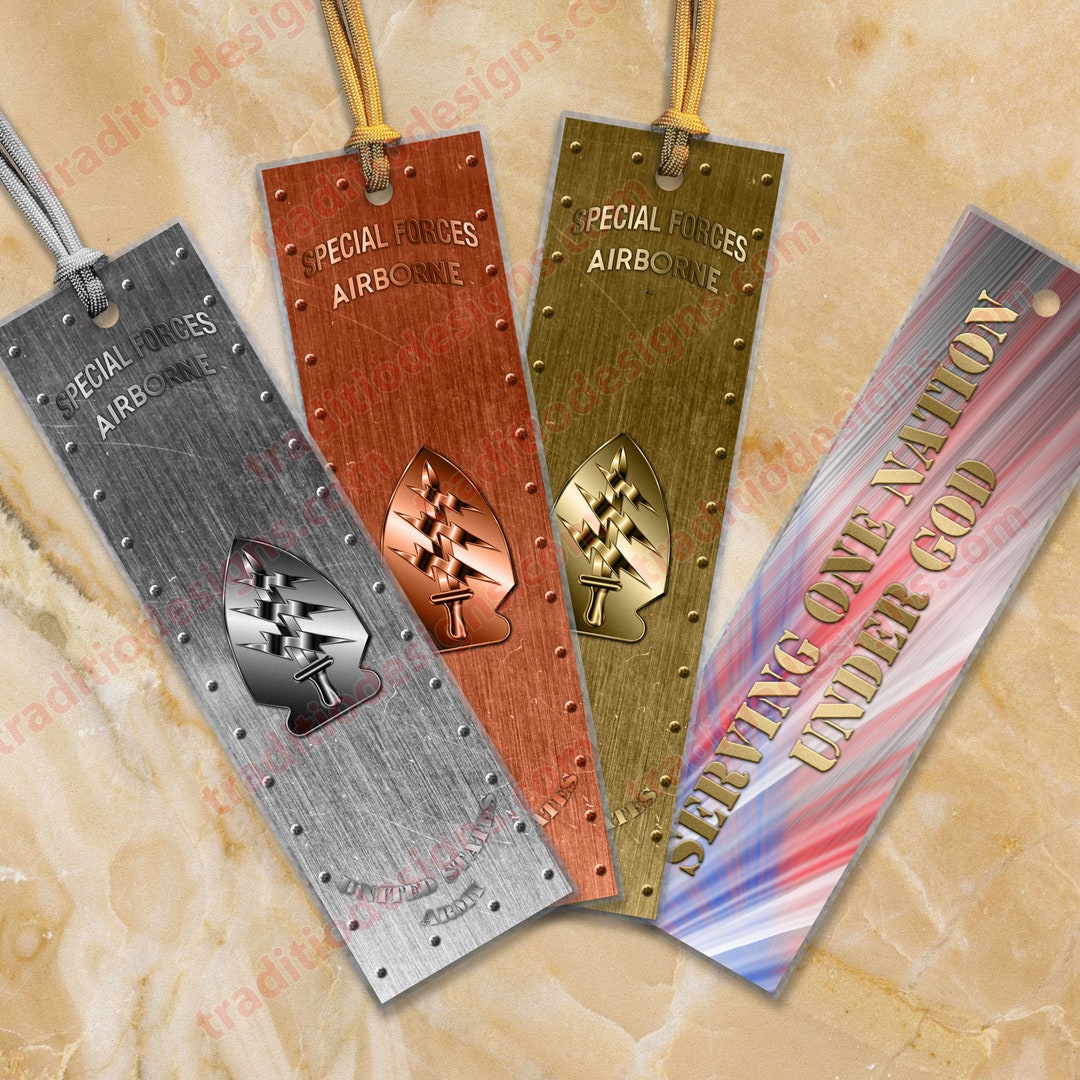 US Special Forces Metallic Laminated Bookmarks. Custom US Special ...