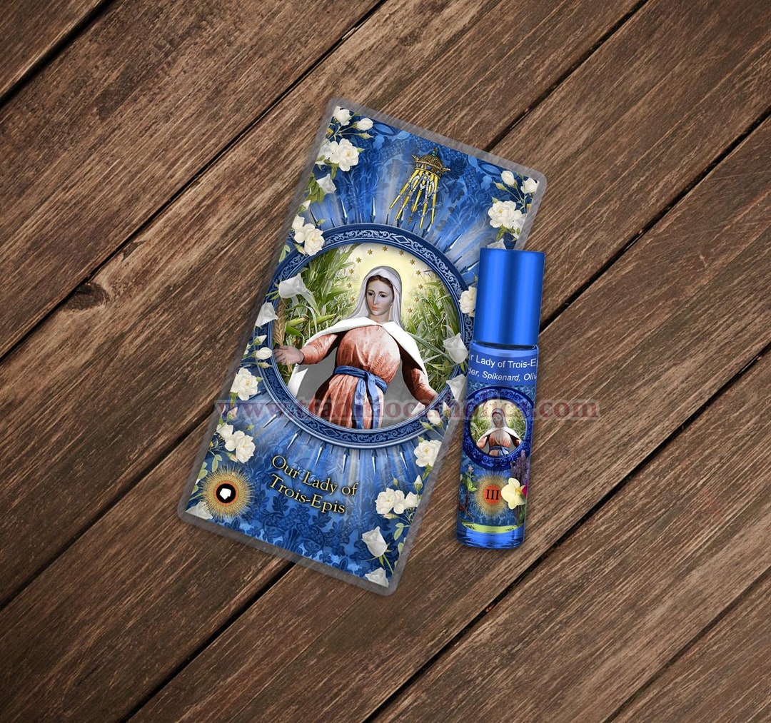 Our Lady of Trois-epis Relic Holy Prayer Card & Relic Anointing Oil ...