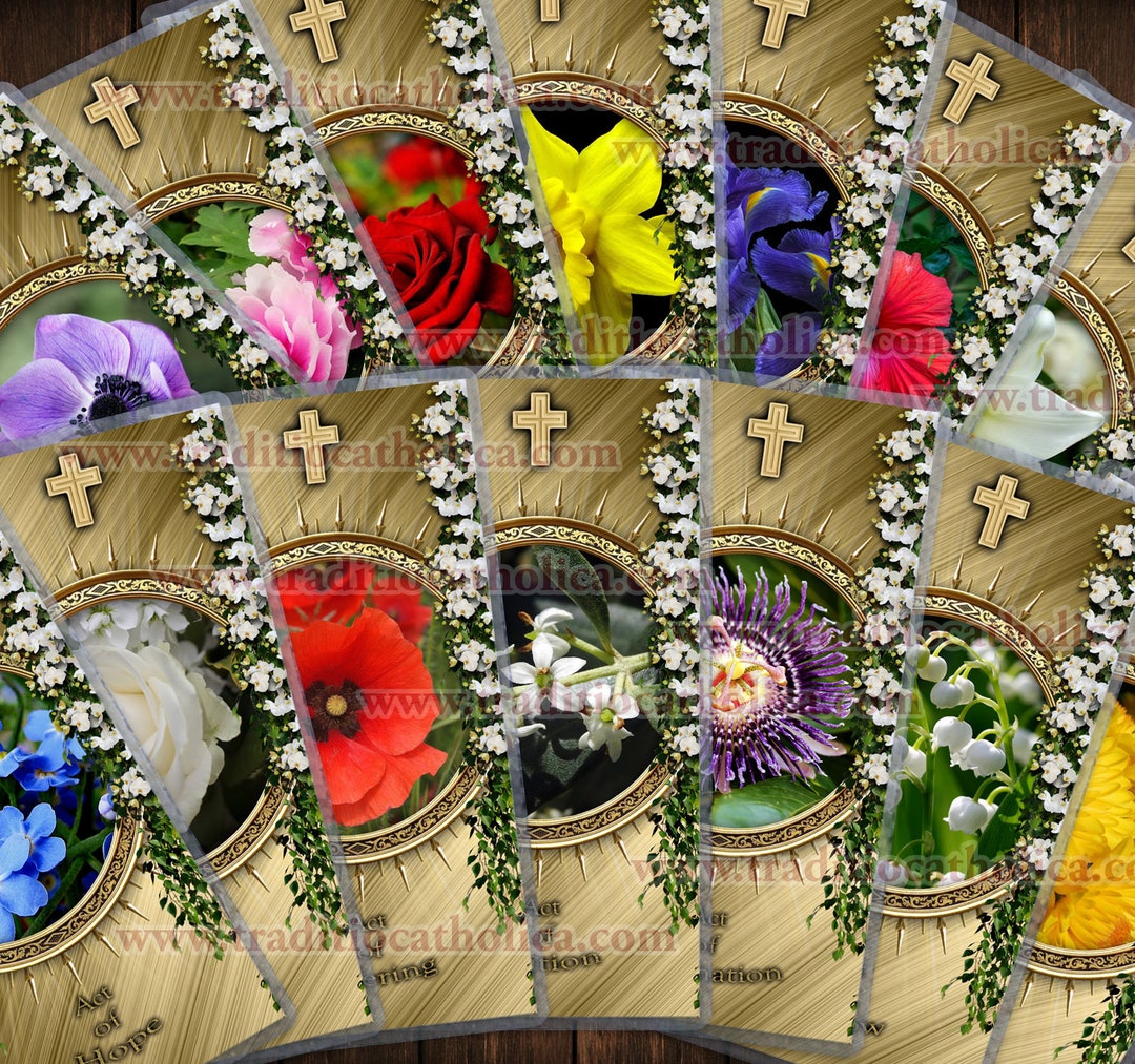 Catholic Act Prayer Card Gift Set. Catholic Prayers Holy Cards for ...