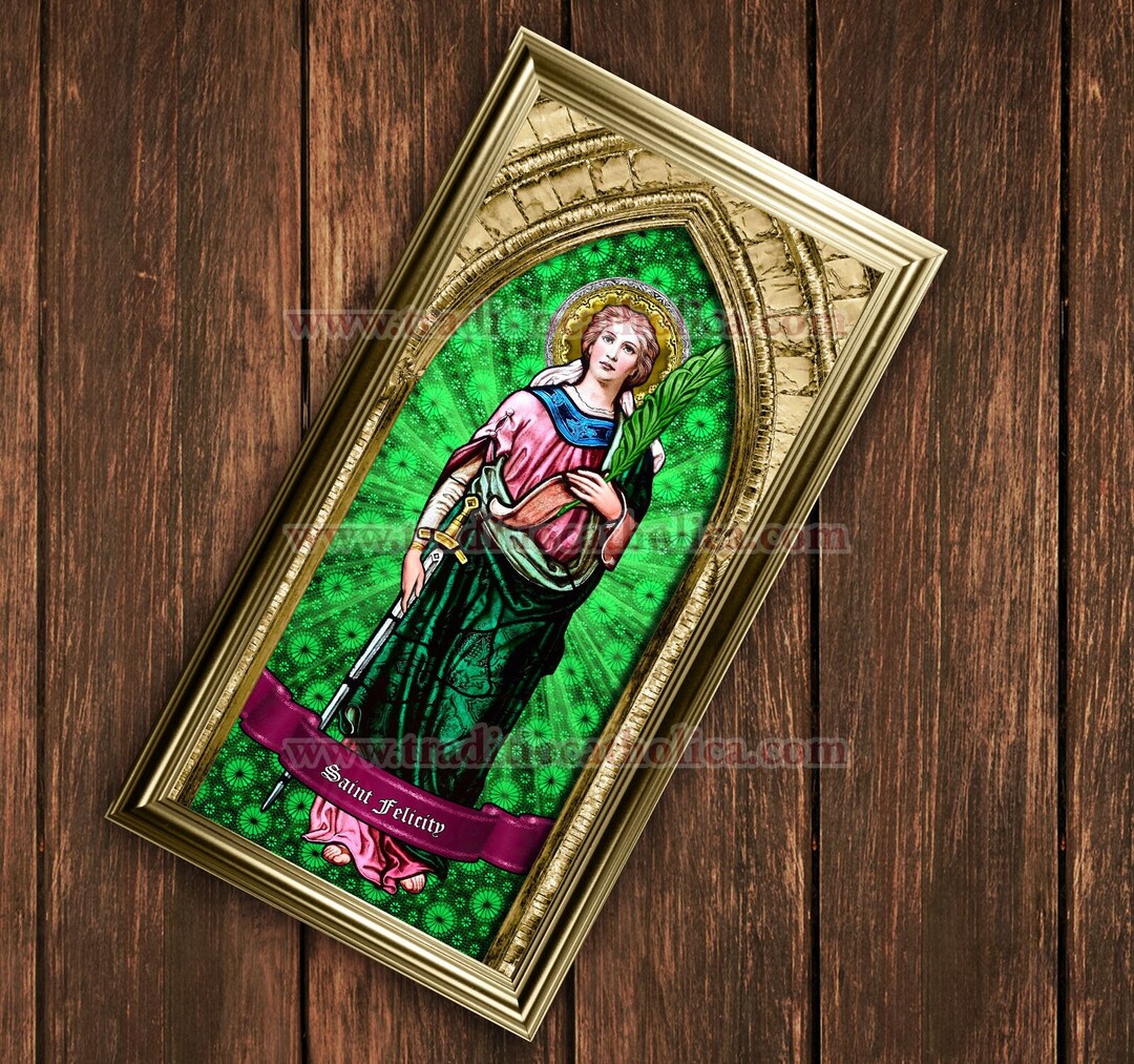 Saint Felicity of Carthage Stained Glass Handcrafted Framed - Etsy
