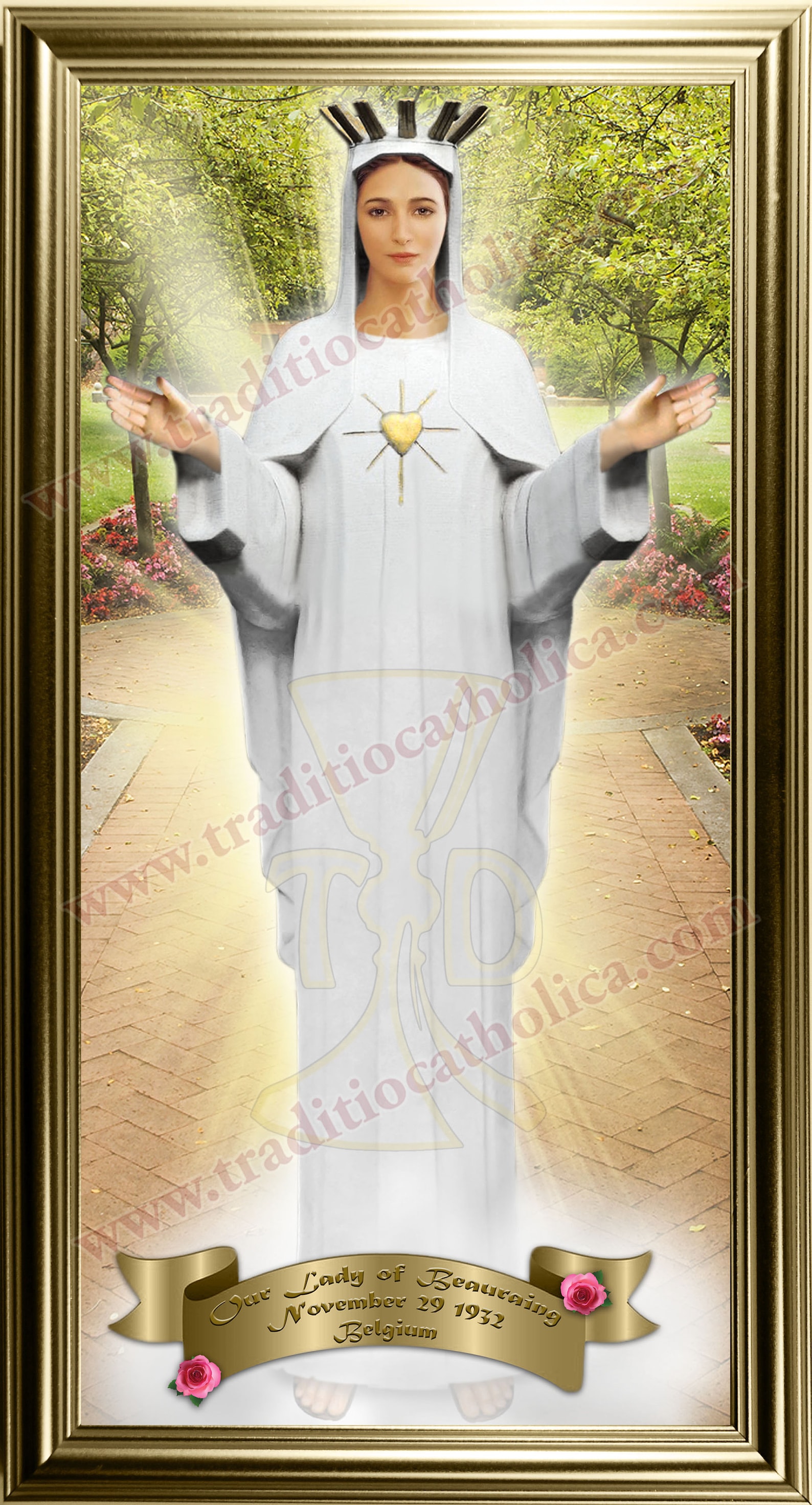 Our Lady of Beauraing Belgium Handcrafted Framed Prints. 7x14 Size ...