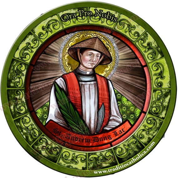 Saint Andrew Dung Lac Stained Glass Round 4 Inch Refrigerator - Etsy ...
