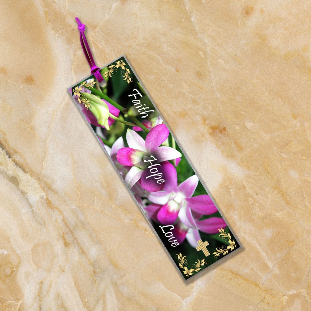 Faith Hope Love Bible Scripture Bookmark Laminated Catholic Handcrafted ...