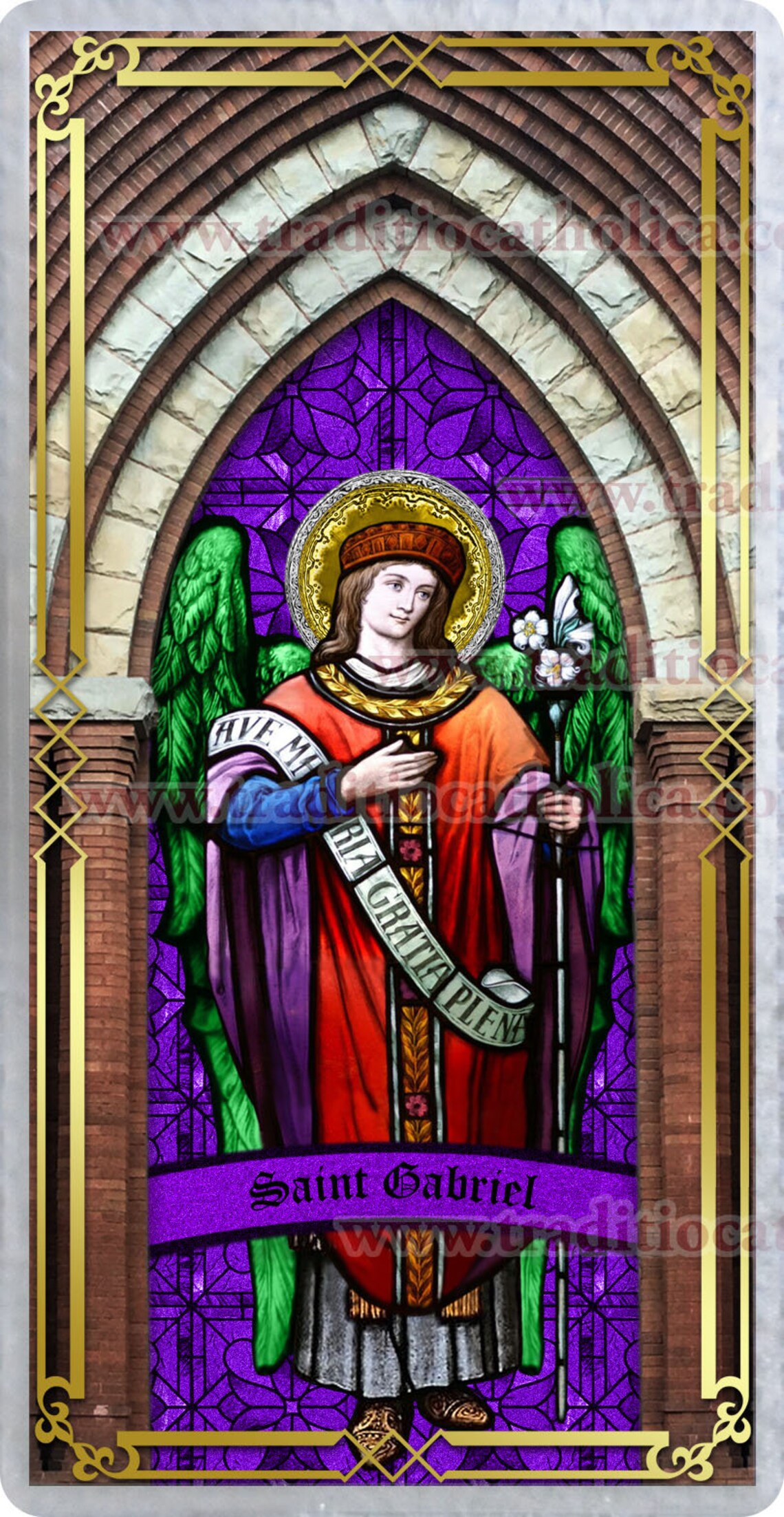 Four Archangels Stained Glass Laminated Holy Prayer Card Set. Saint ...