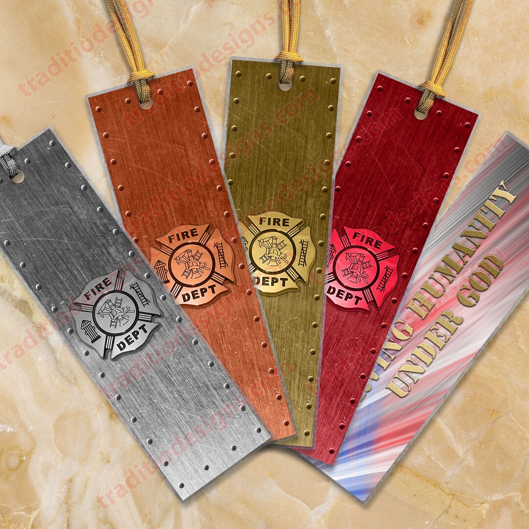 Fire Department Metallic Laminated Bookmarks. Custom Fire Department ...