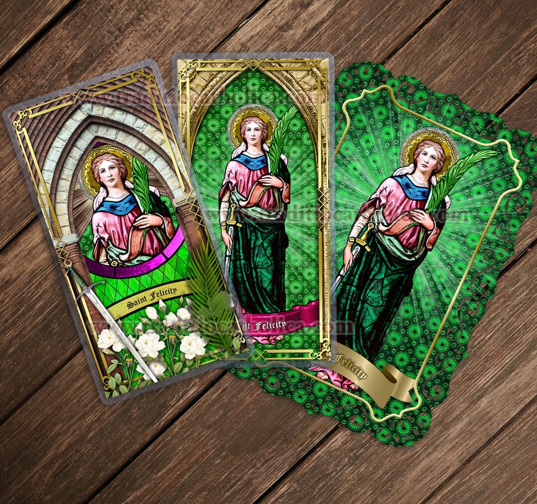 Saint Felicity, Roman Martyr Laminated Holy Prayer Cards. Intercession ...