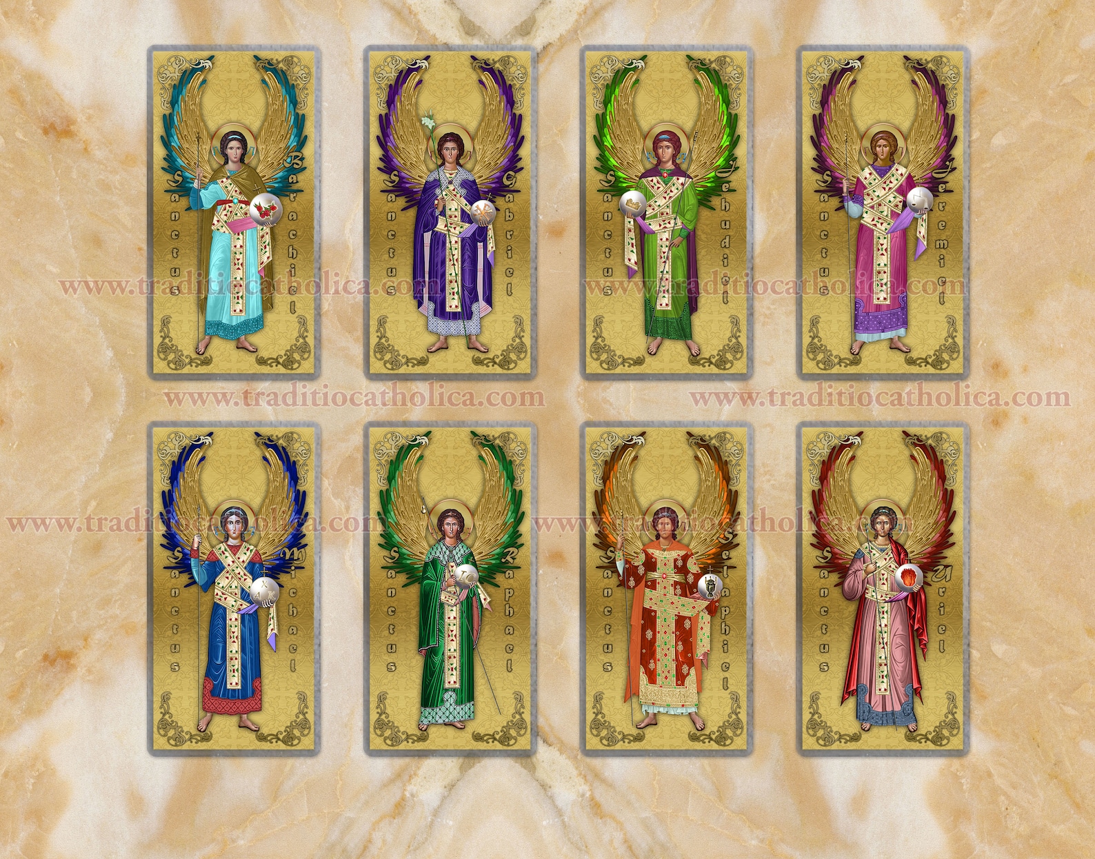 Archangels in Eastern Orthodox Icon Style Holy Prayer Card - Etsy