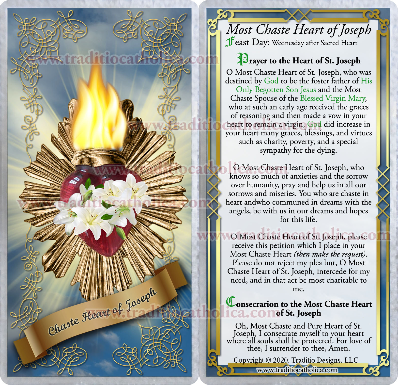 Most Chaste and Pure Heart of Joseph Sculpture and Stained | Etsy