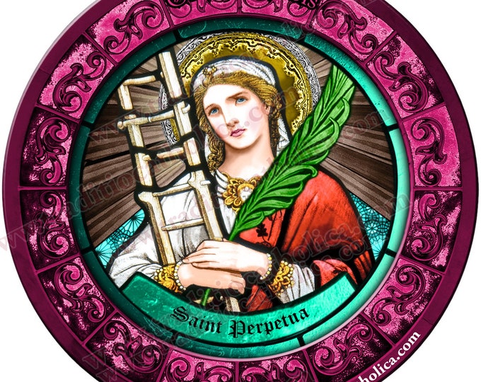 Saint Perpetua, Patron of Mothers Stained Glass Round 4 Inch ...