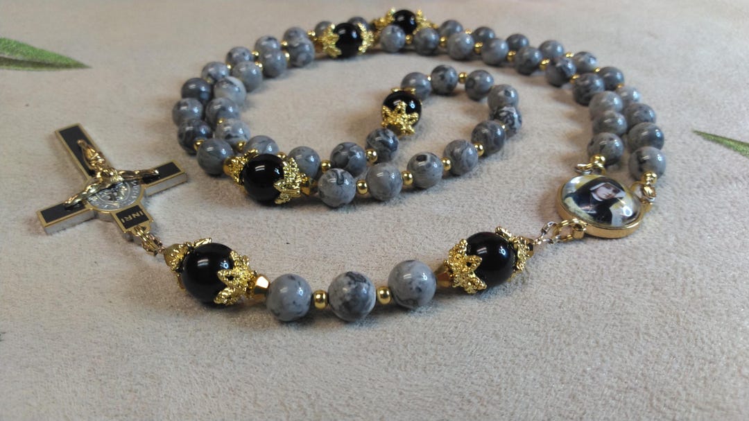 Saint Faustina Royal Limited Edition Precious Relic Rosary With 18K ...