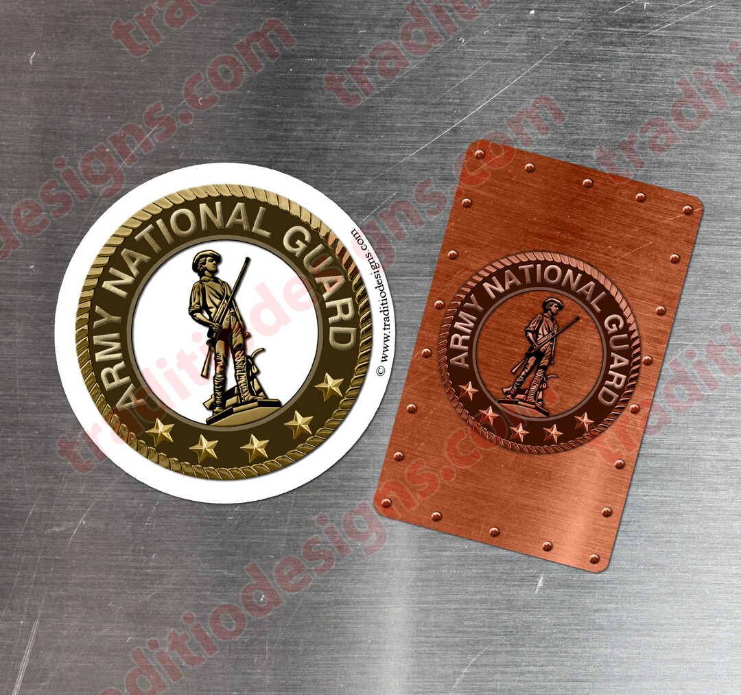 US National Guard Magnets, National Guard Decal Round 3.5 Inch and ...