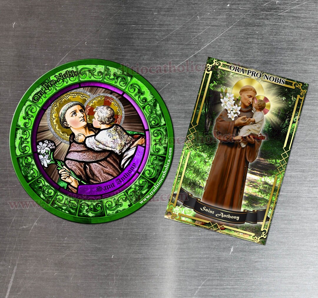Saint St. Anthony, Patron of Lost Articles Stained Glass Round 4 Inch ...