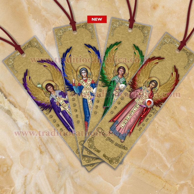 Archangels in Eastern Orthodox Icon Style Bookmark Set. 10% | Etsy