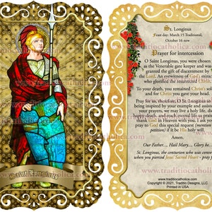 Saint Longinus, Patron of Soldiers and Lost Items Laminated Prayer ...