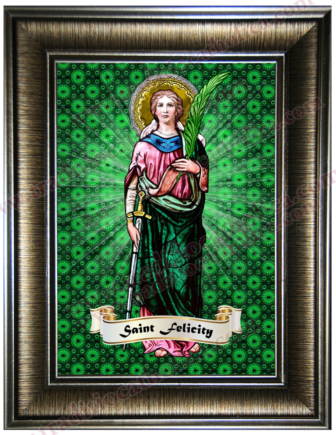 Saint Felicity of Carthage Framed Prints With Silver or Gold Frame. St ...