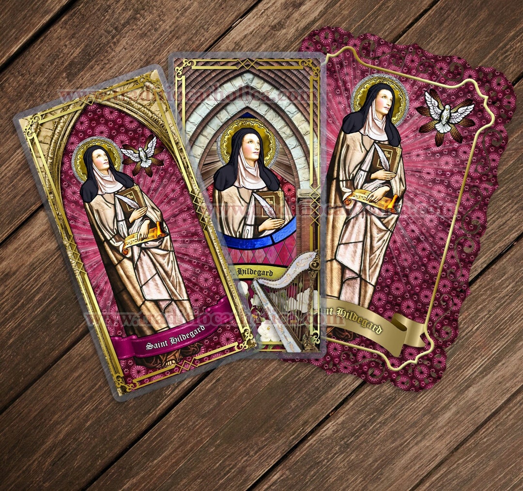 Saint Hildegard Von Bingen Laminated Catholic Holy Prayer Cards. St ...