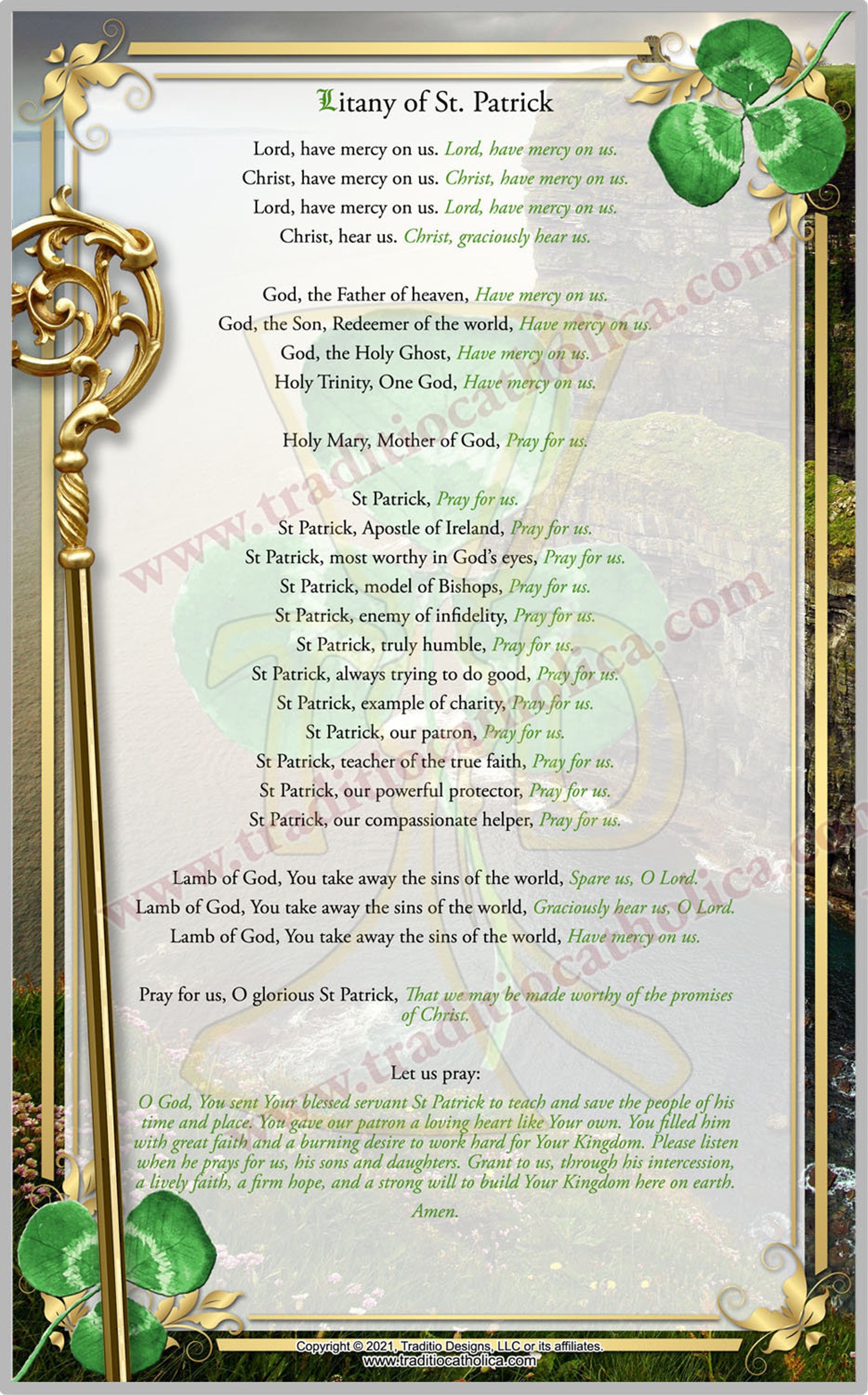 St. Patrick's Breastplate Prayer Devotion Large Laminated | Etsy