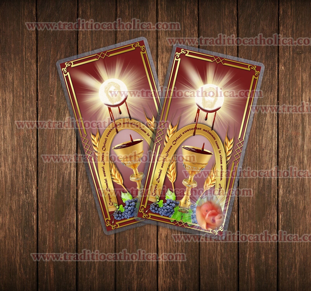 Holy Eucharist Sacrament and Pro-life Laminated Holy Prayer Card ...