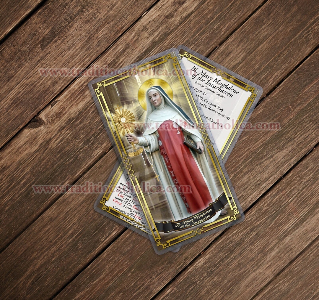 Blessed Mary Magdalene of the Incarnation, Italy Laminated Holy Prayer ...