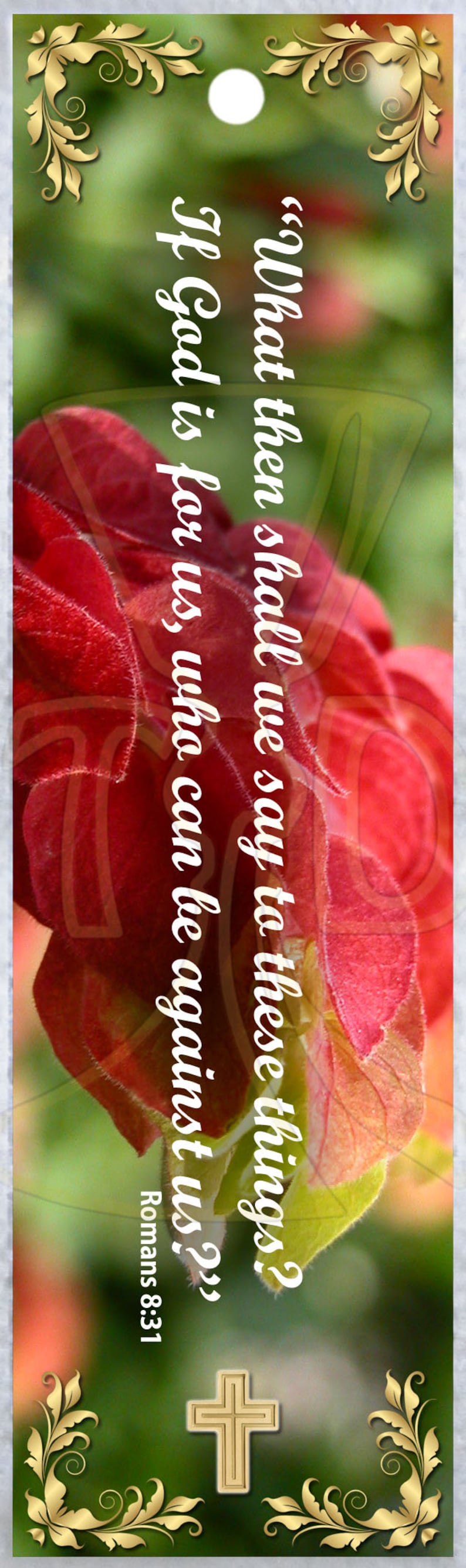Romans 8:31 Bible Scripture Bookmark Laminated Catholic Handcrafted ...