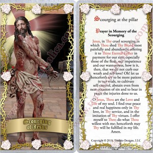 Scourging Flogging of Jesus Catholic Holy Prayer Card. Jesus Collection ...