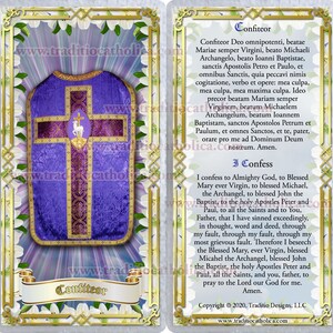 Confiteor, I Confess Traditional Catholic Latin Laminated Holy Prayer ...