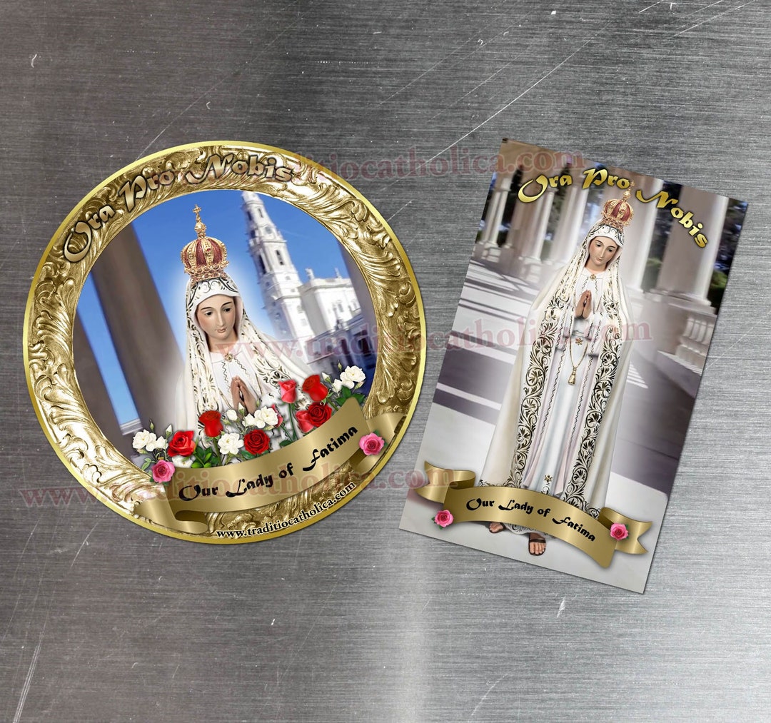 Our Lady of Fatima, Portugal Gold Round and Rectangular Custom ...