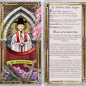 Saint St Andrew Kim Taegon, Korea Patron of Korean Priests Stained ...