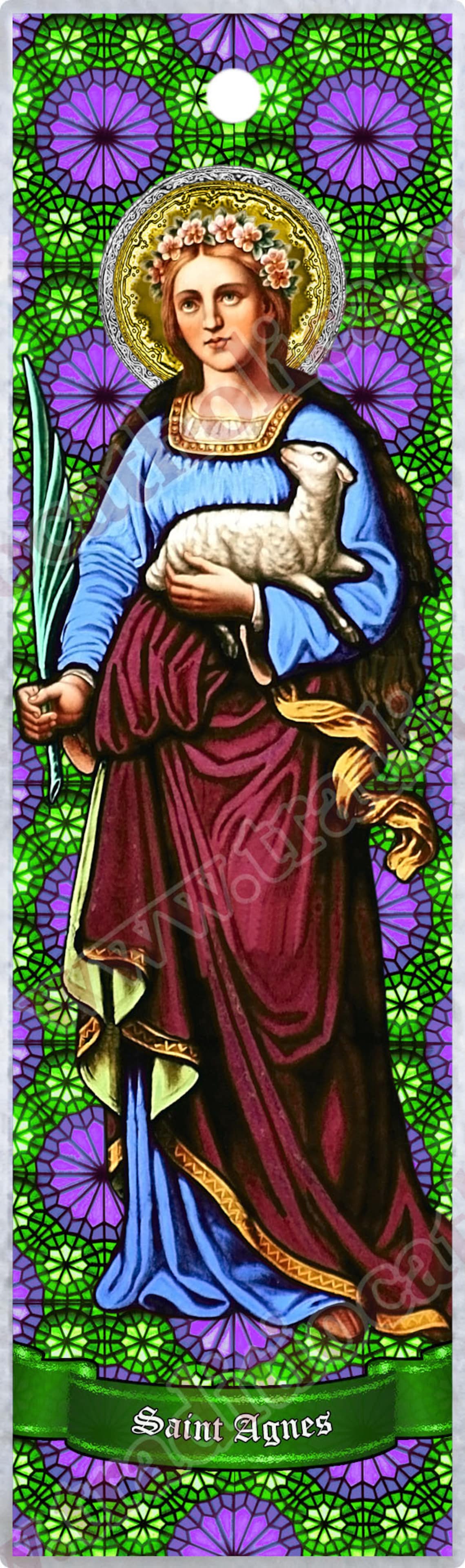 Saint St Agnes patron of purity CLEAR See-Through and Quote | Etsy