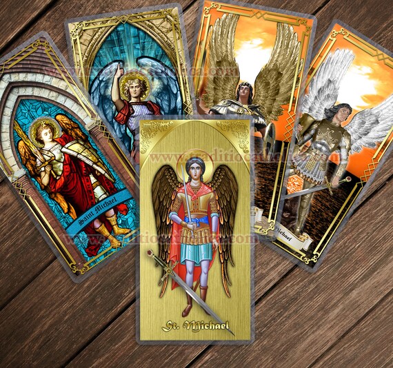 St. Saint Michael Archangel laminated Holy Prayer cards. | Etsy