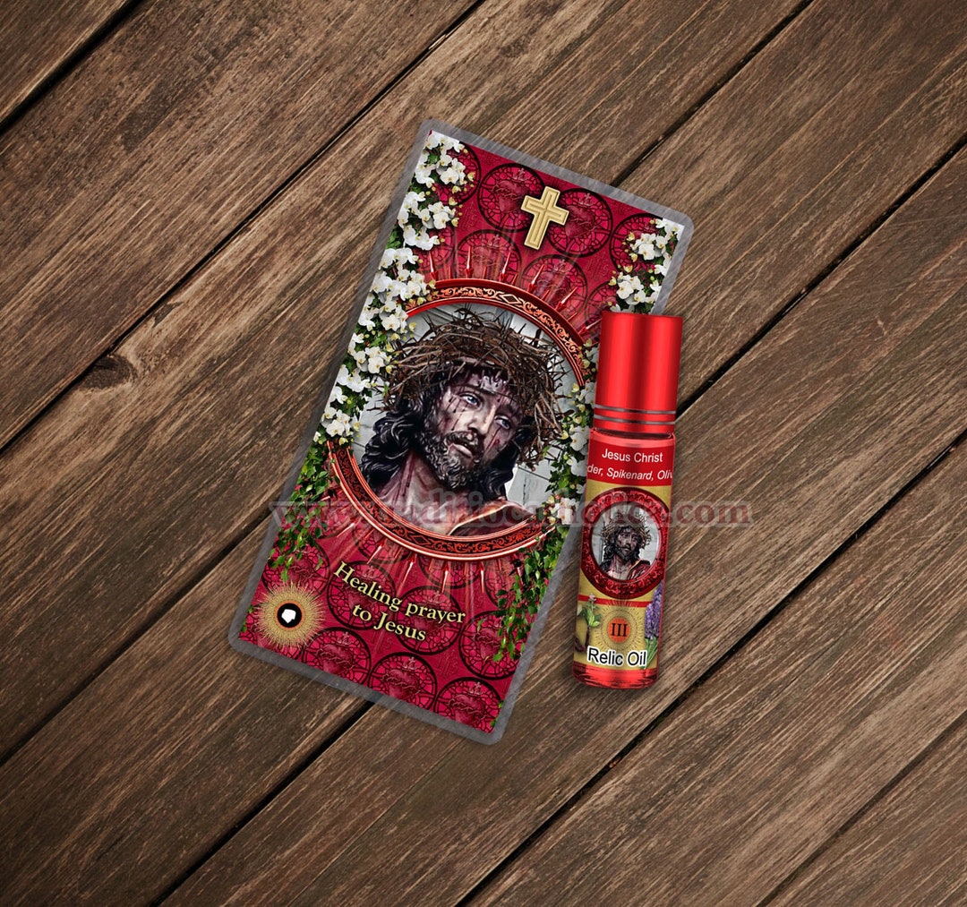 Jesus Relic Holy Prayer Card and Relic Anointing Oil. Jesus 3rd Class ...