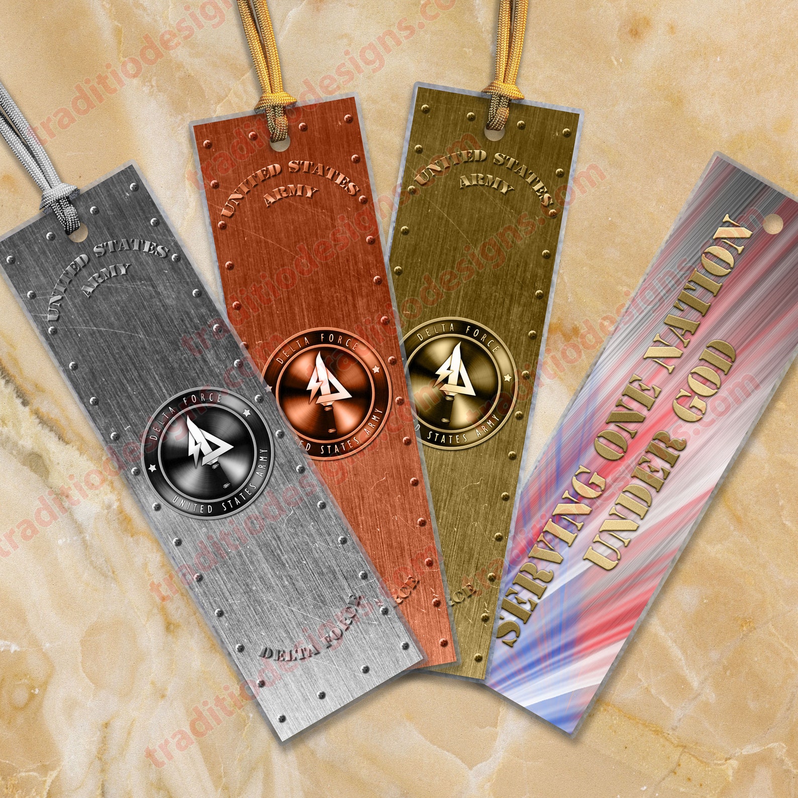 US Army Delta Force Metallic Laminated Bookmarks. Custom US Army Delta ...