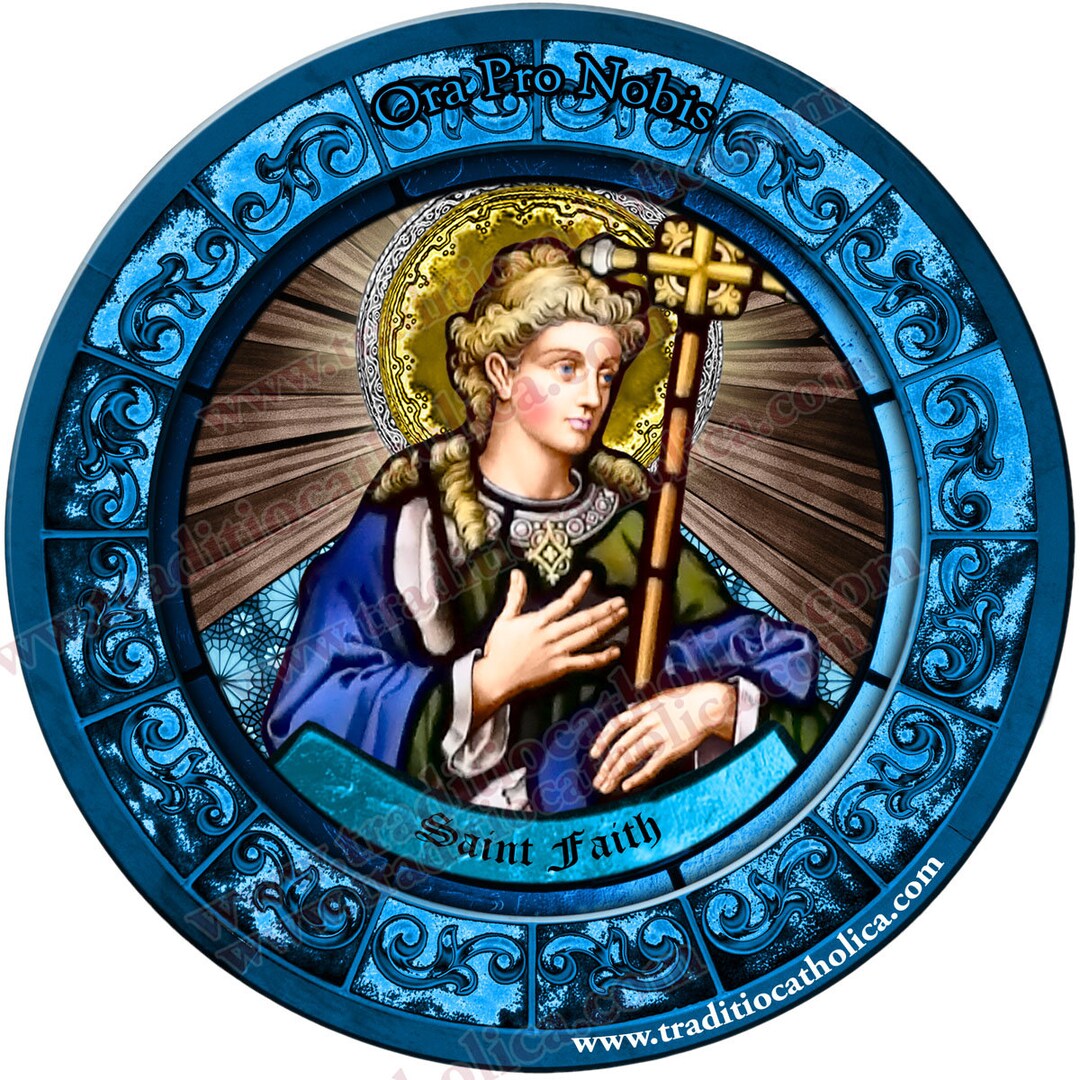 Saint Faith Stained Glass Round 4 Inch Refrigerator Magnet. St. Faith ...