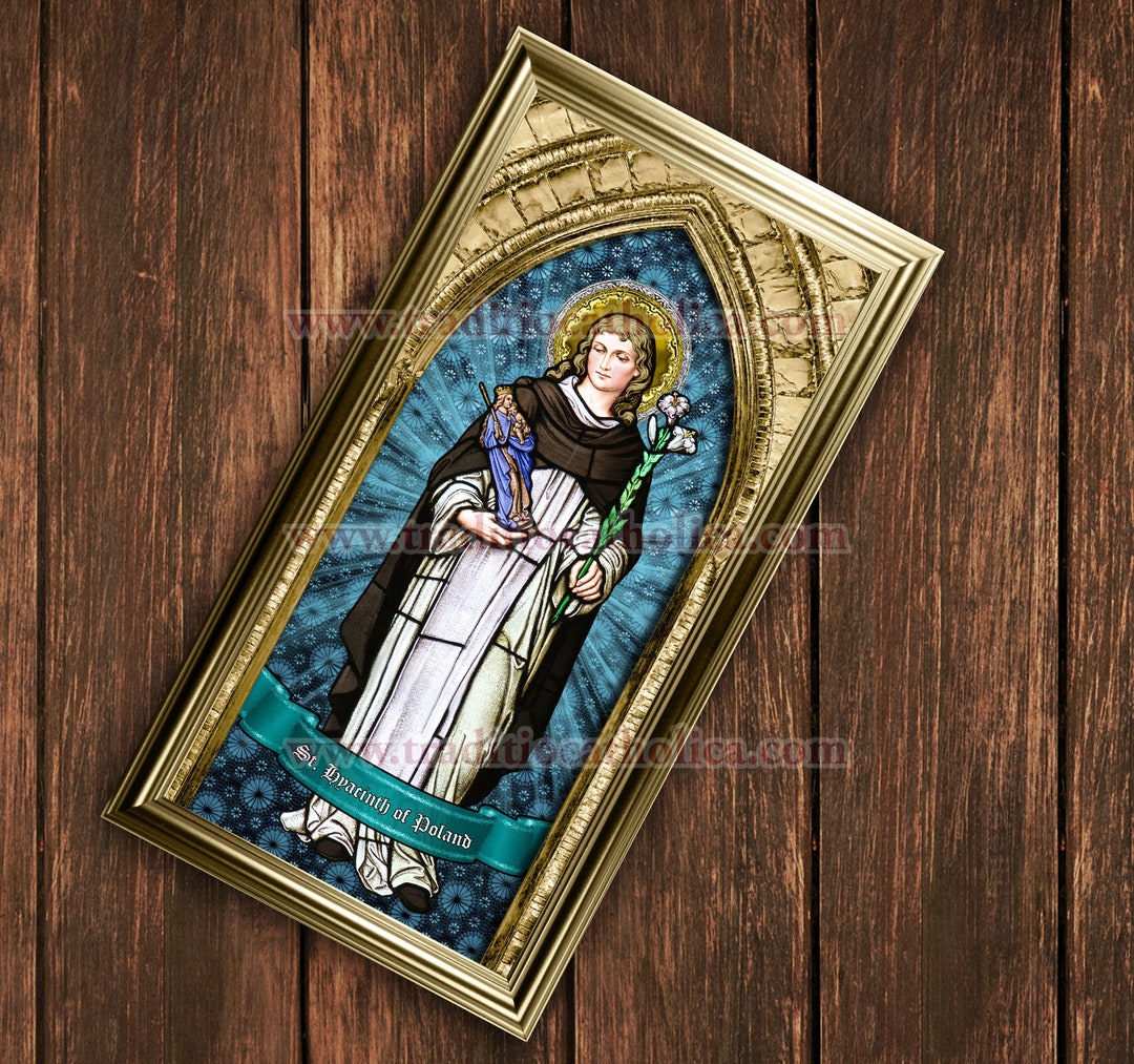 Saint Hyacinth of Poland Stained Glass Handcrafted Framed - Etsy