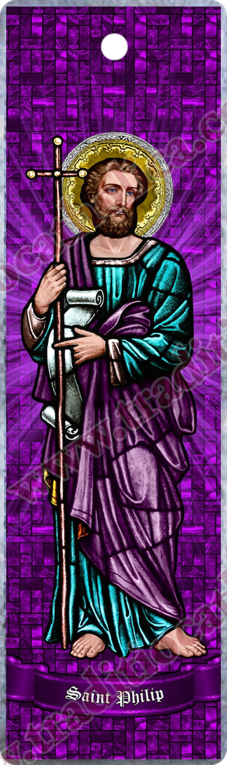 Saint Philip the Apostle CLEAR See-through Stained Glass Laminated ...
