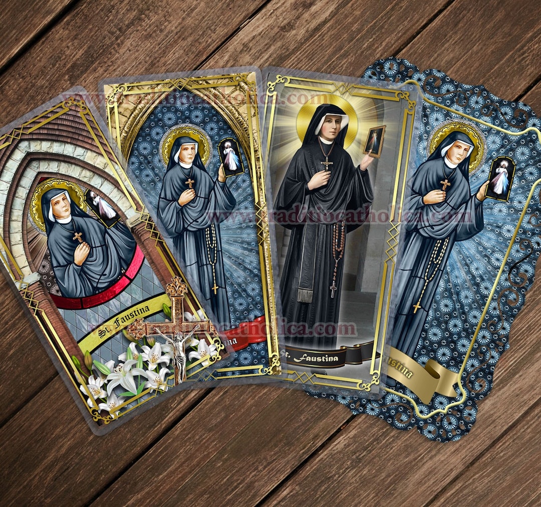 Saint Faustina Kowalska, Poland Laminated Holy Prayer Card. Saint ...