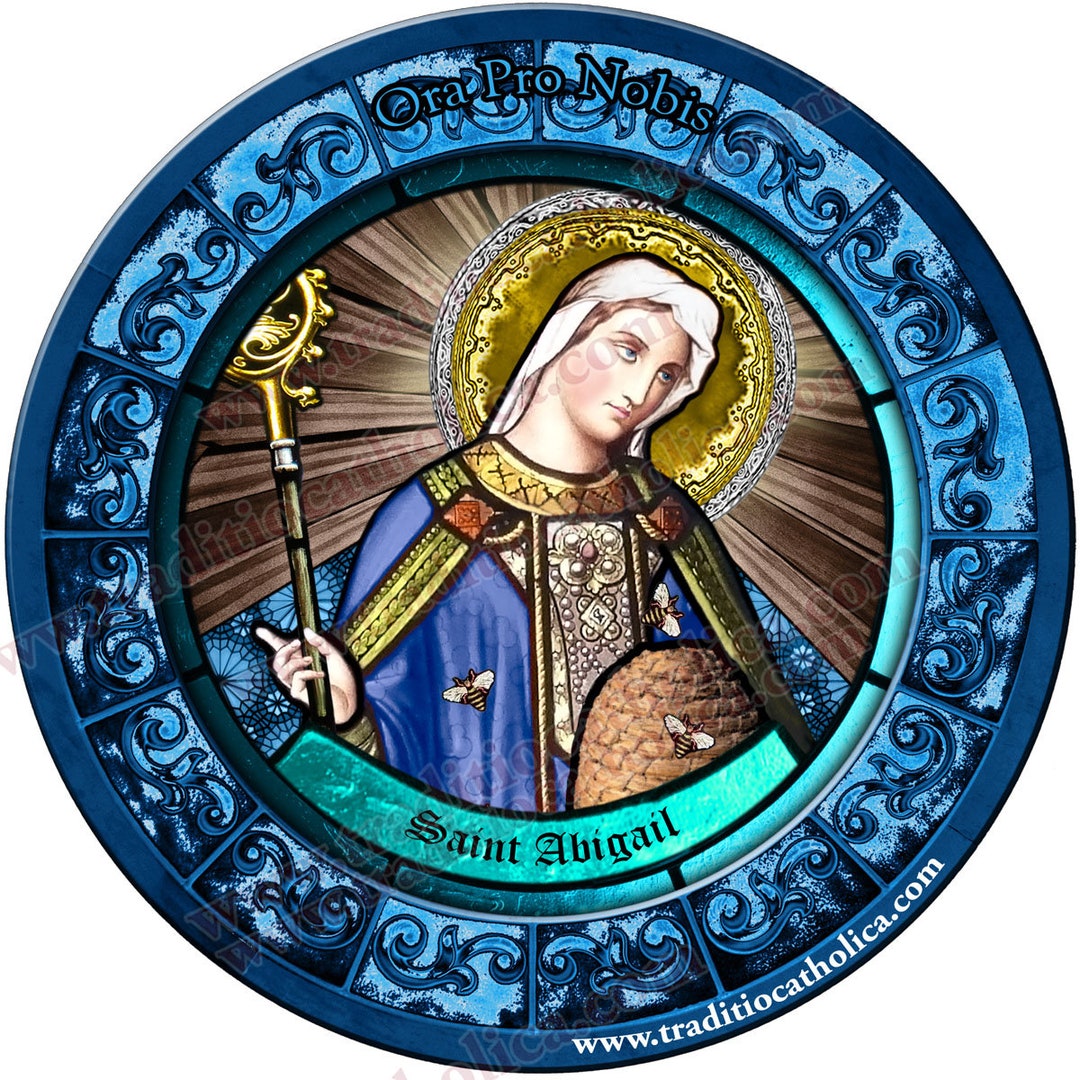 Saint Abigail Stained Glass Round 4 Inch Refrigerator Magnet. St ...