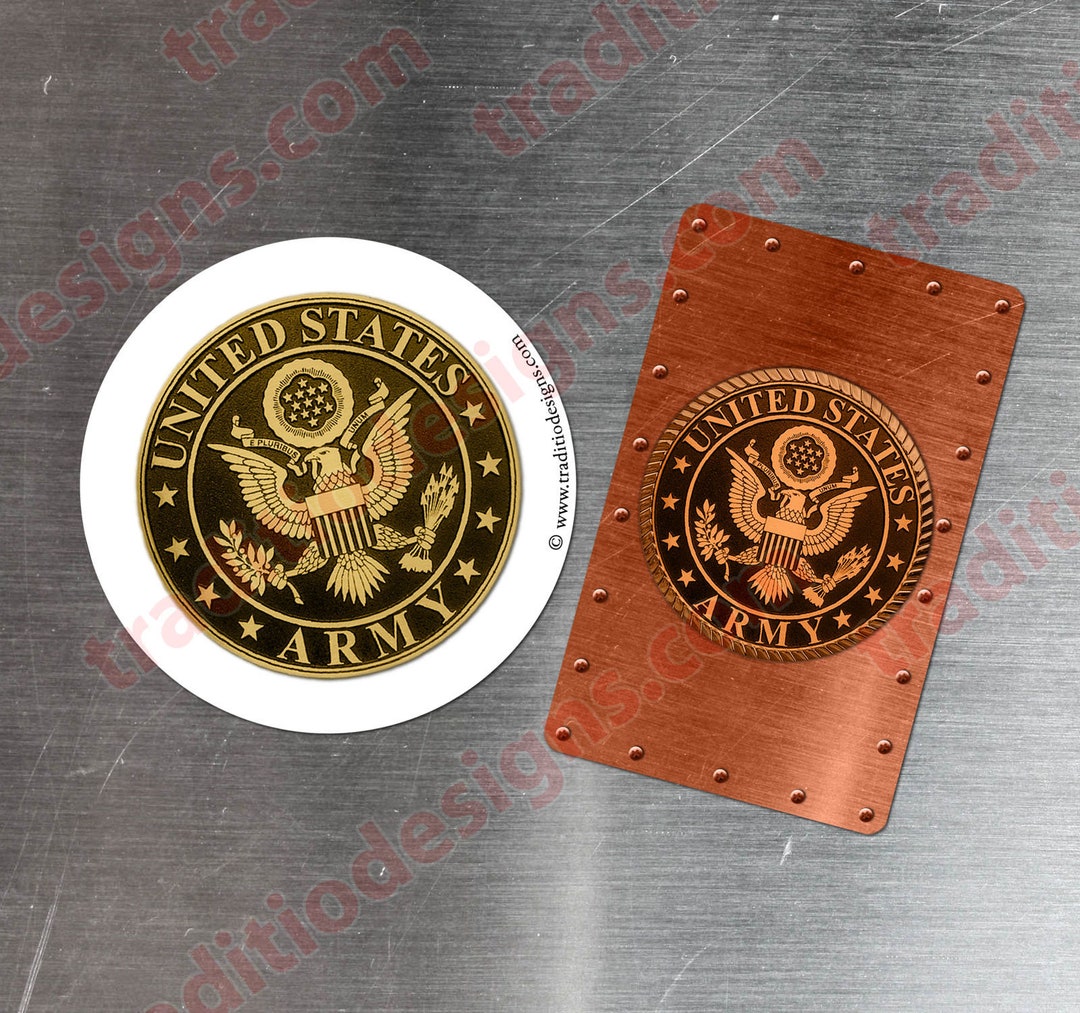 US ARMY Magnets, ARMY Decal Round 3.5 Inch and Rectangular Magnet. Army ...