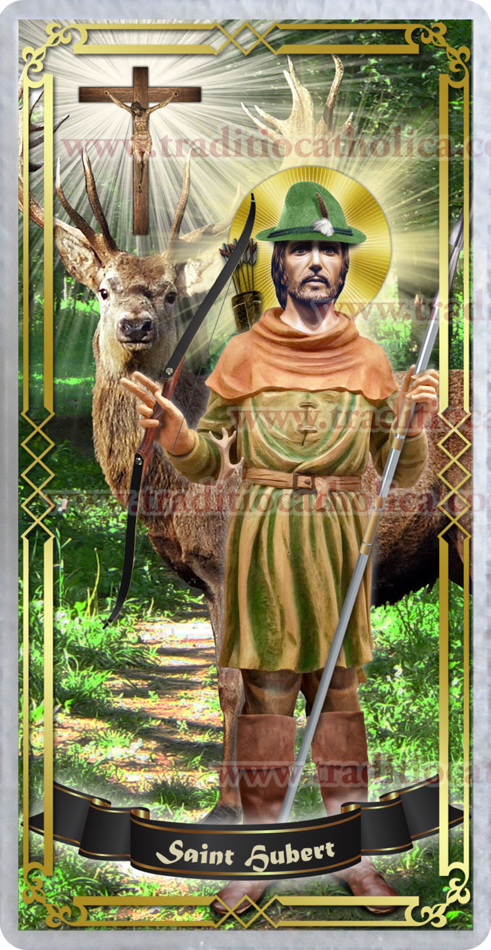 Saint Hubert patron of hunters and hunting laminated Prayer | Etsy